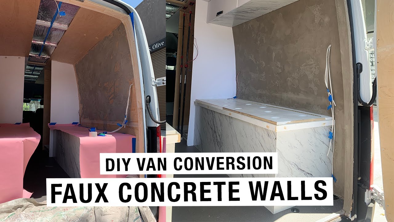 Adding MARBLE and CONCRETE in a van conversion?! | Van Build Ep.6 - YouTube