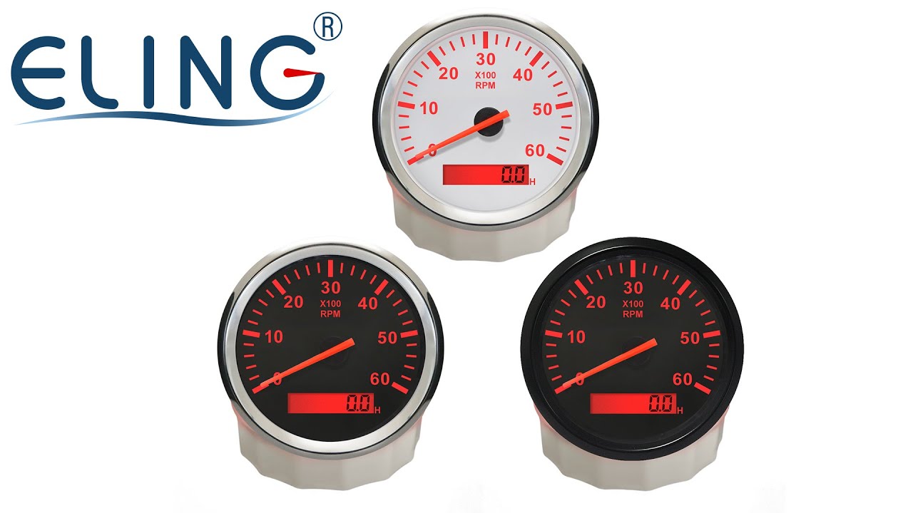 Tachometer 3K 4K 6K 8K RPM Tacho Gauge REV Counter with Hour Meter ...