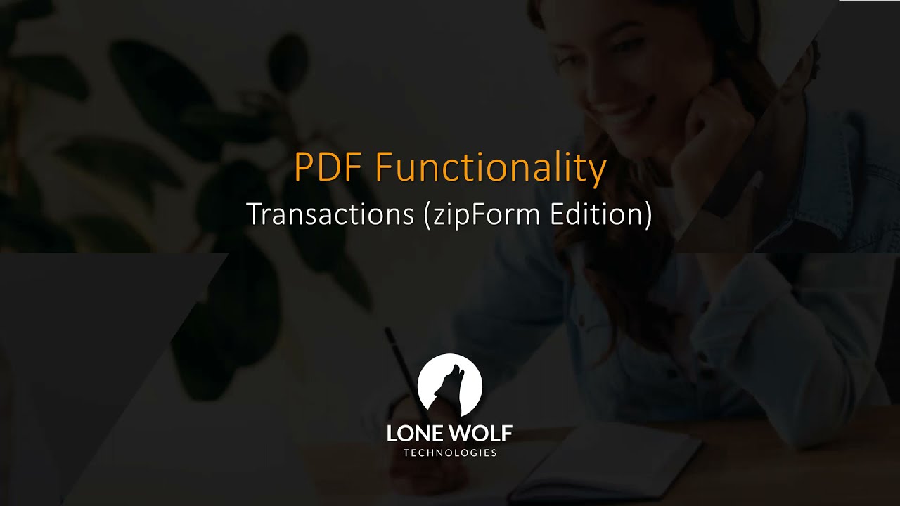 PDF Functionality (Transactions - zipForm Edition) - YouTube