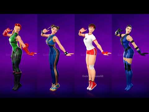 Fortnite Sweet Step Emote With ammy Chun Li Sakura Kitan Skin Thicc 🍑😜😱🔥 Who Won ?