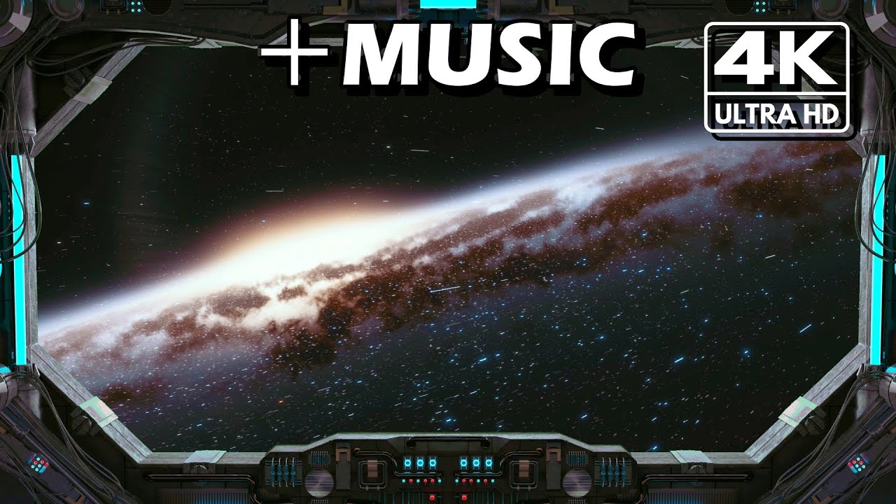 4K 8hours Spaceship Window View - Calming, Ambience, Study (ASMR) - YouTube