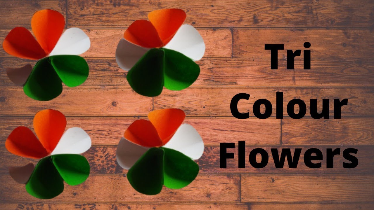 Diy Tri Colour Paper Flower Making/Republic Day Craft Ideas/Tri colour ...