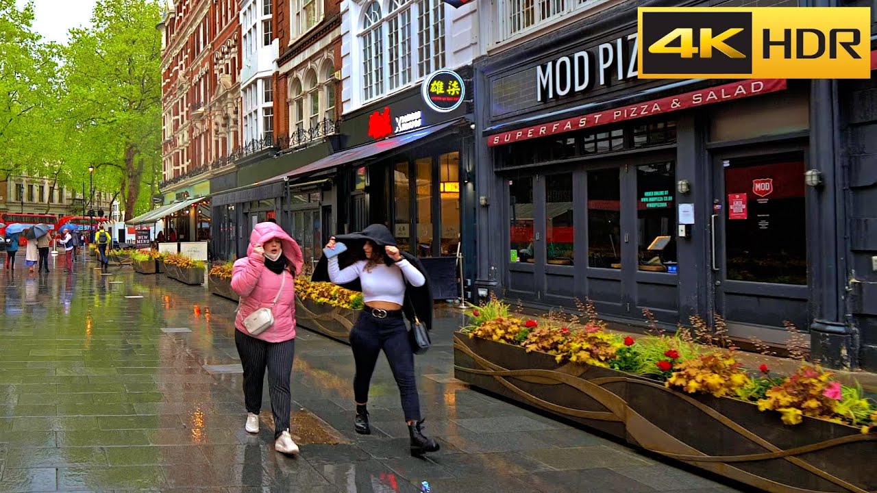 London Rain Walk on May The 17th| More Lockdown relaxations| Central ...