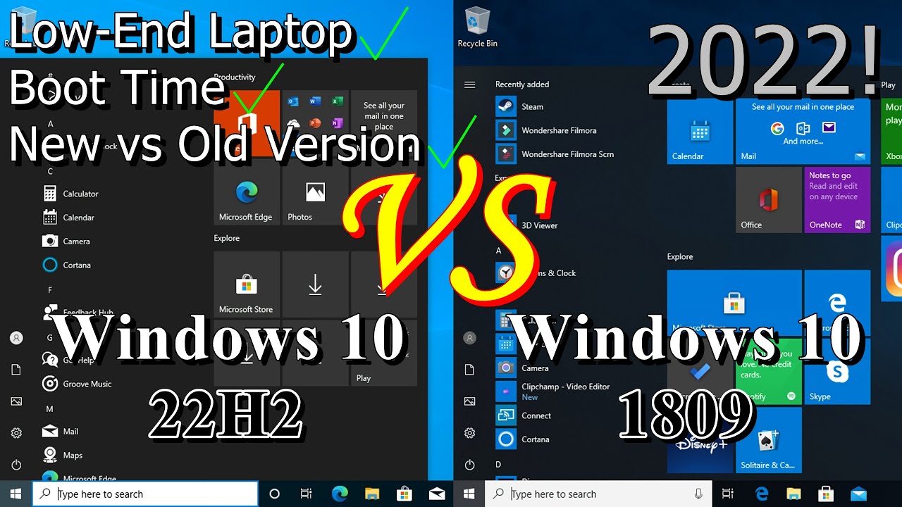 🔧Windows 10 22H2 VS Windows 10 1809 Manakah Yang Lebih Ringan? Versi Terbaru atau Terlama ...