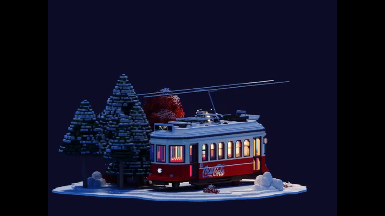 Christmas Tram turntable made in MagicaVoxel - YouTube