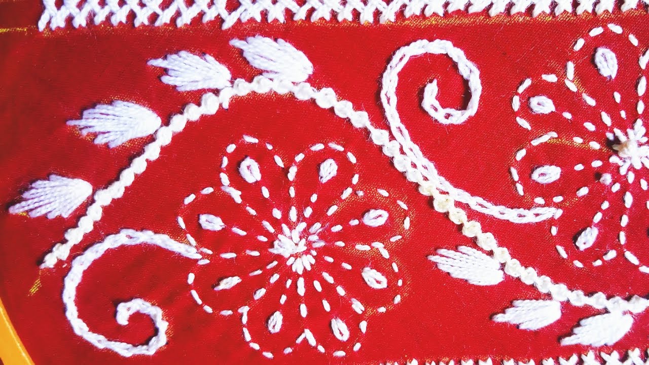 Phulkari design| Border Line Design |Nokshi katha borderline stitching ...