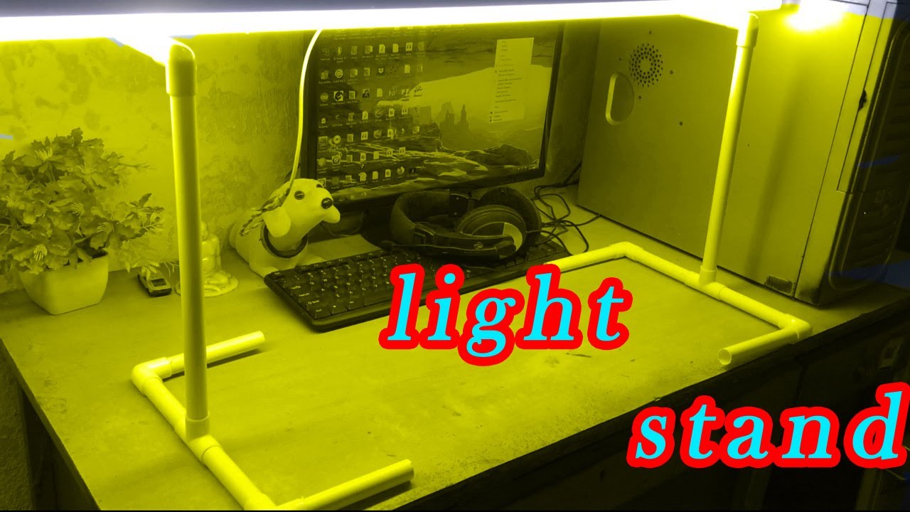 homemade PVC pipe light stand - YouTube