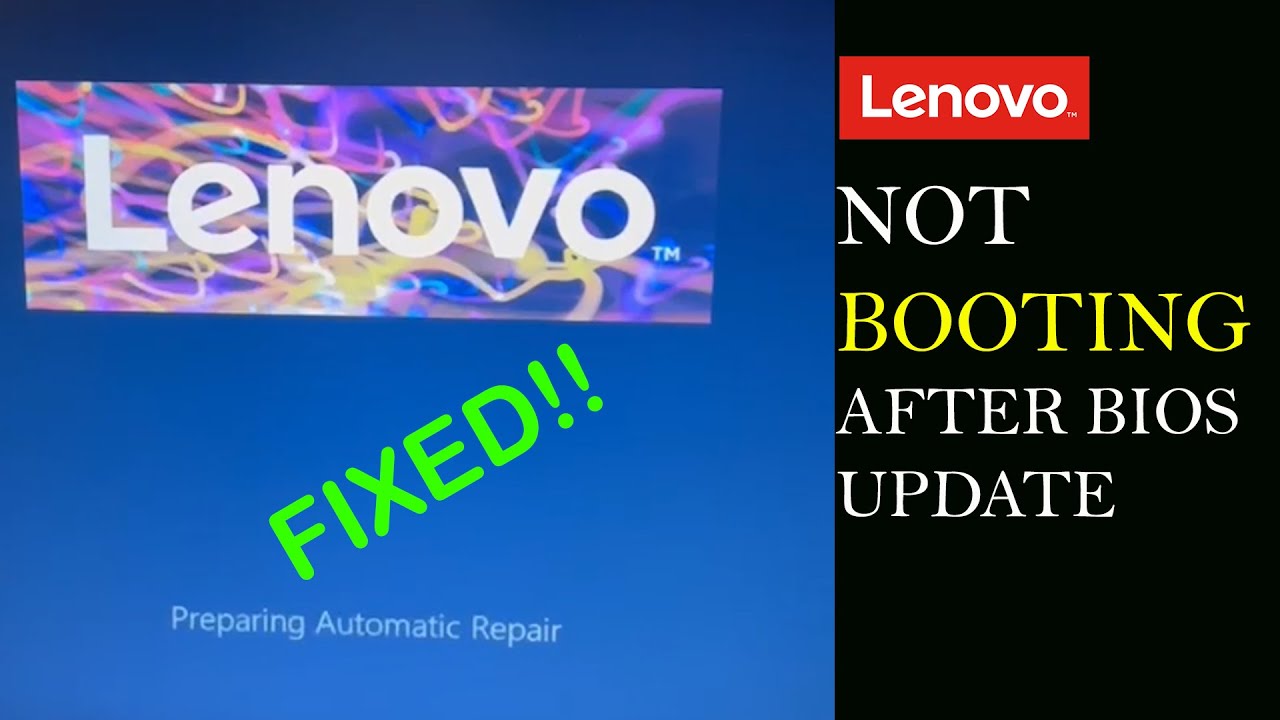 Fixed Lenovo Laptop Booting Issue After Bios Update In Just 2 Minutes ...