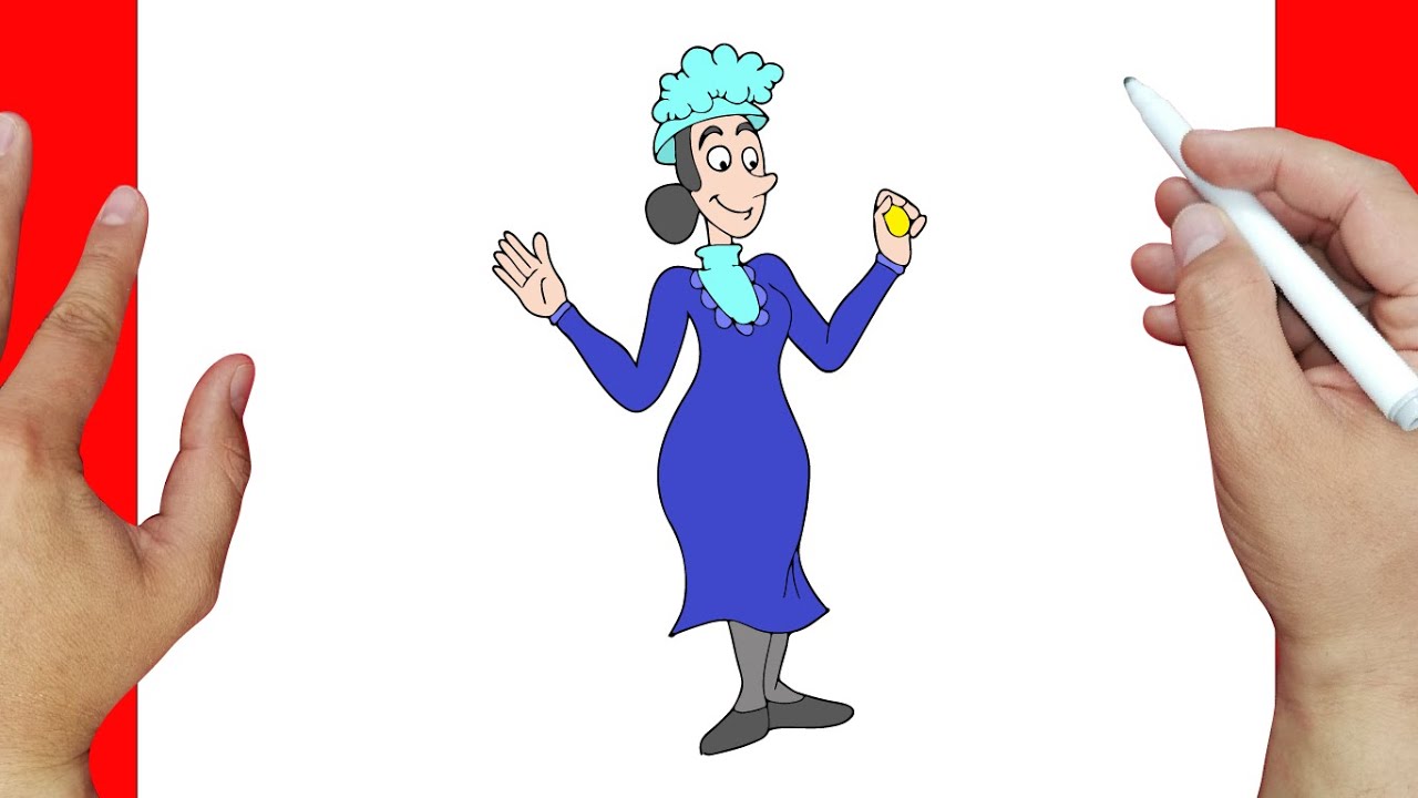 como dibujar a doña Cleotilde la bruja del 71 | Dibujos fáciles - YouTube