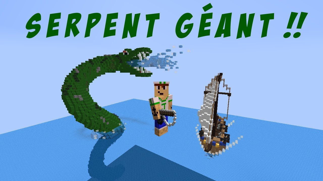 Minecraft - Serpent de mer géant / Giant sea serpent !! - YouTube