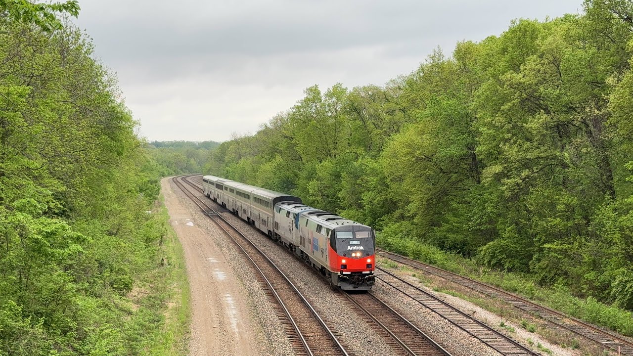Amtrak Southwest Chief bound for Chicago Illinois on the Marceline ...