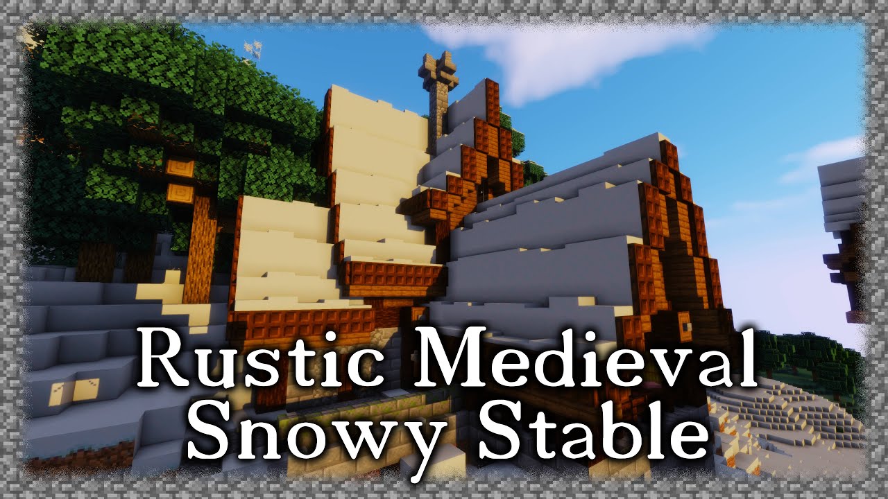 Gundahar Tutorials - Rustic Medieval Snowy Stable - Minecraft - YouTube