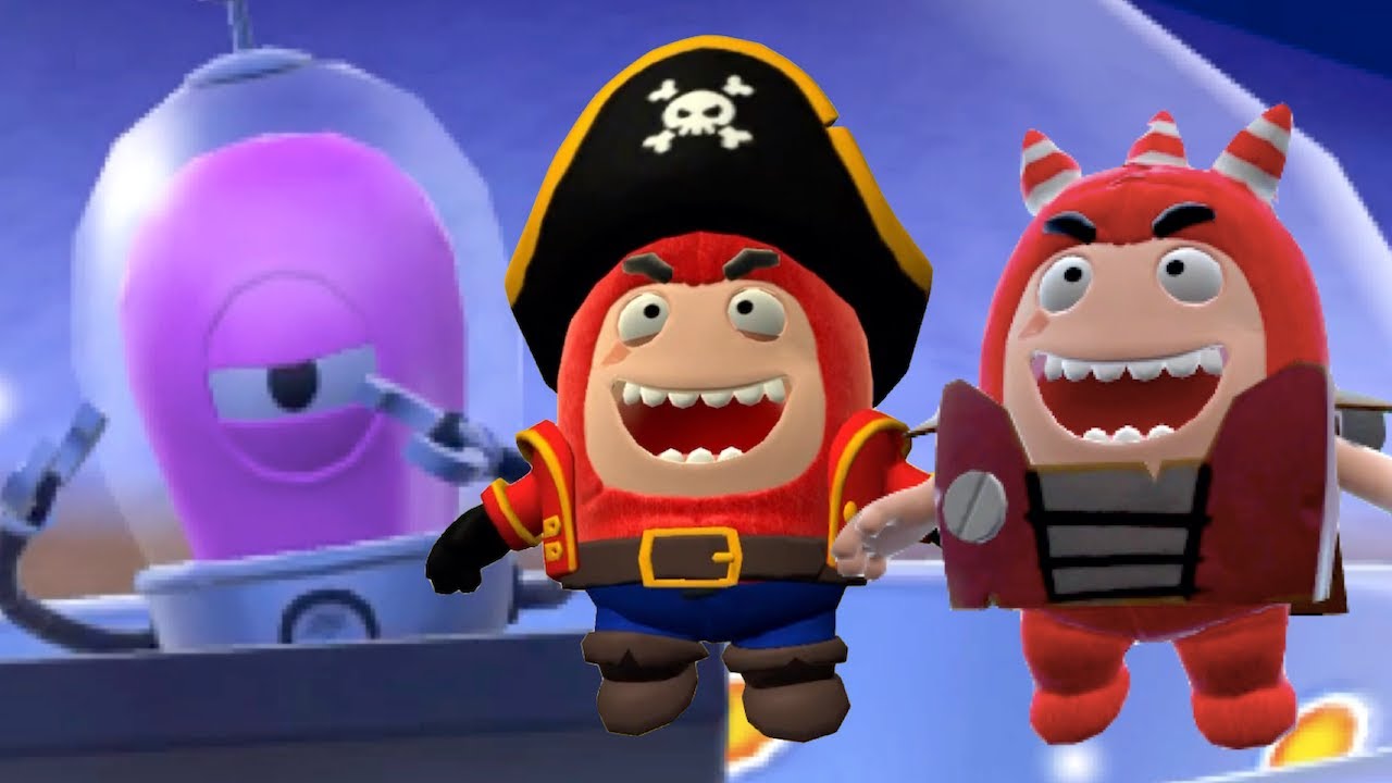 Oddbods Turbo Run - Cardboard Fuse and Pirate Fuse VS Alien Boss - YouTube