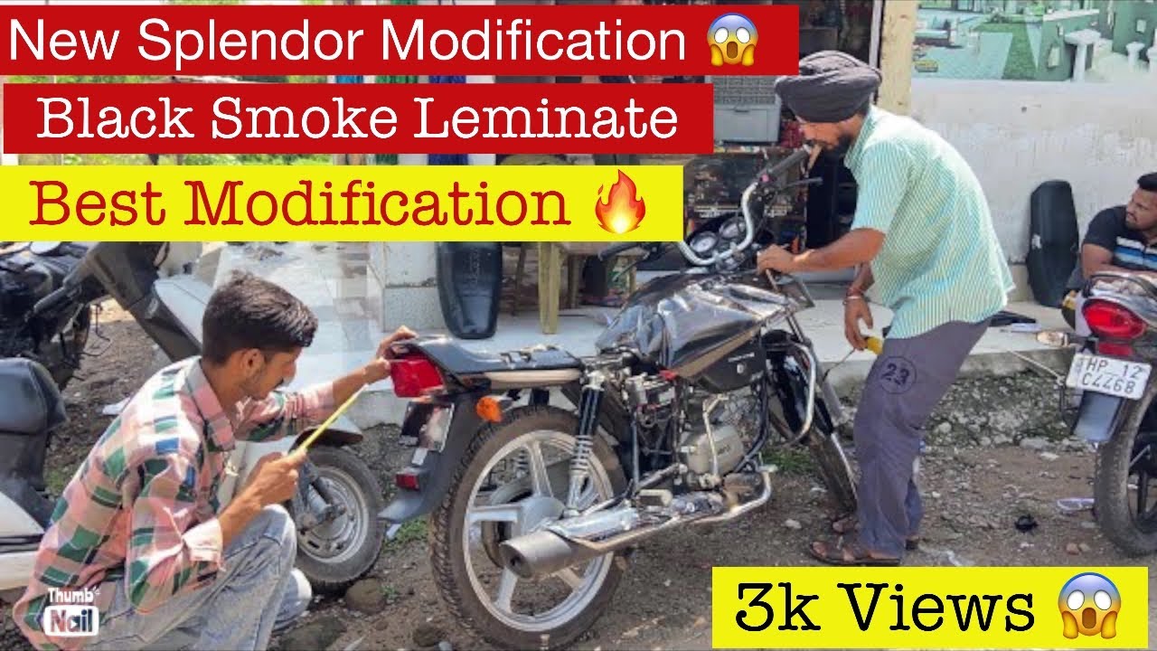 How To install Full Black Smoke Wrapping For New Splendor Modification ...