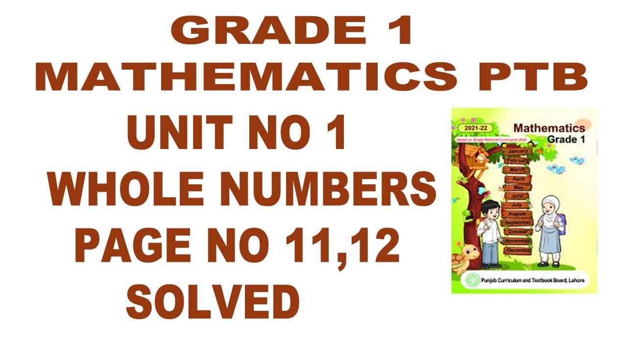 Grade 1 PTB Mathematics Unit 1 Whole Numbers Page 11,12 Solved - YouTube