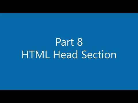 Part 8 - HTML Head Section - YouTube