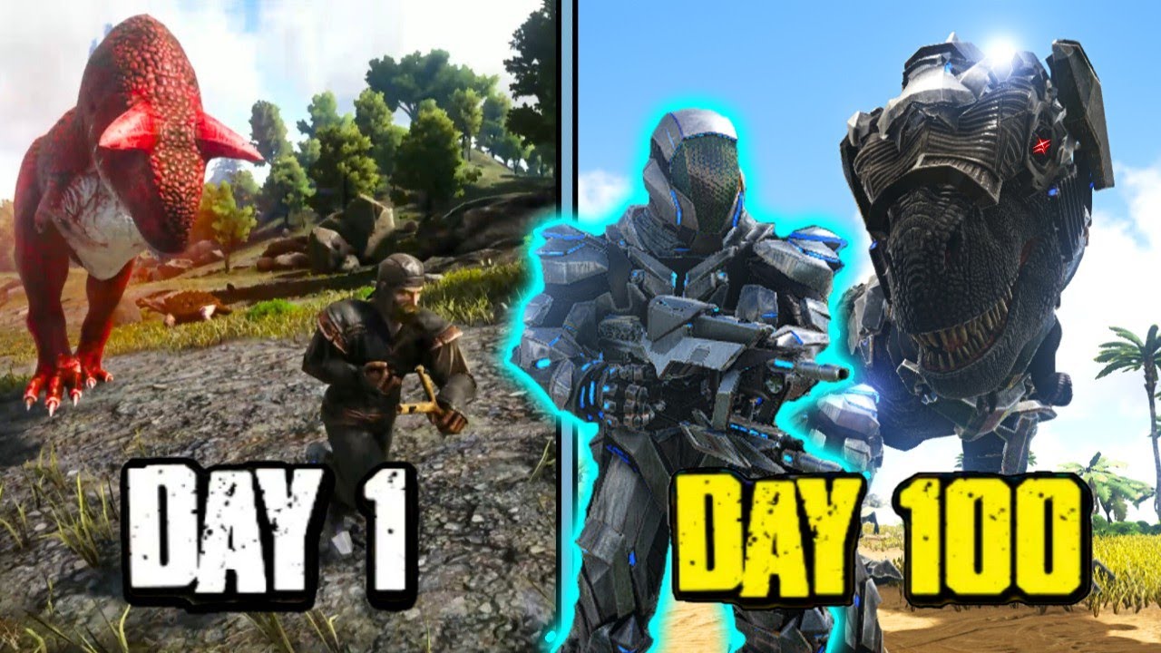 SURVIVING 100 DAYS ARK SURVIVAL EVOLVED (EPISODE 6) DAY 50 TO 60 - YouTube