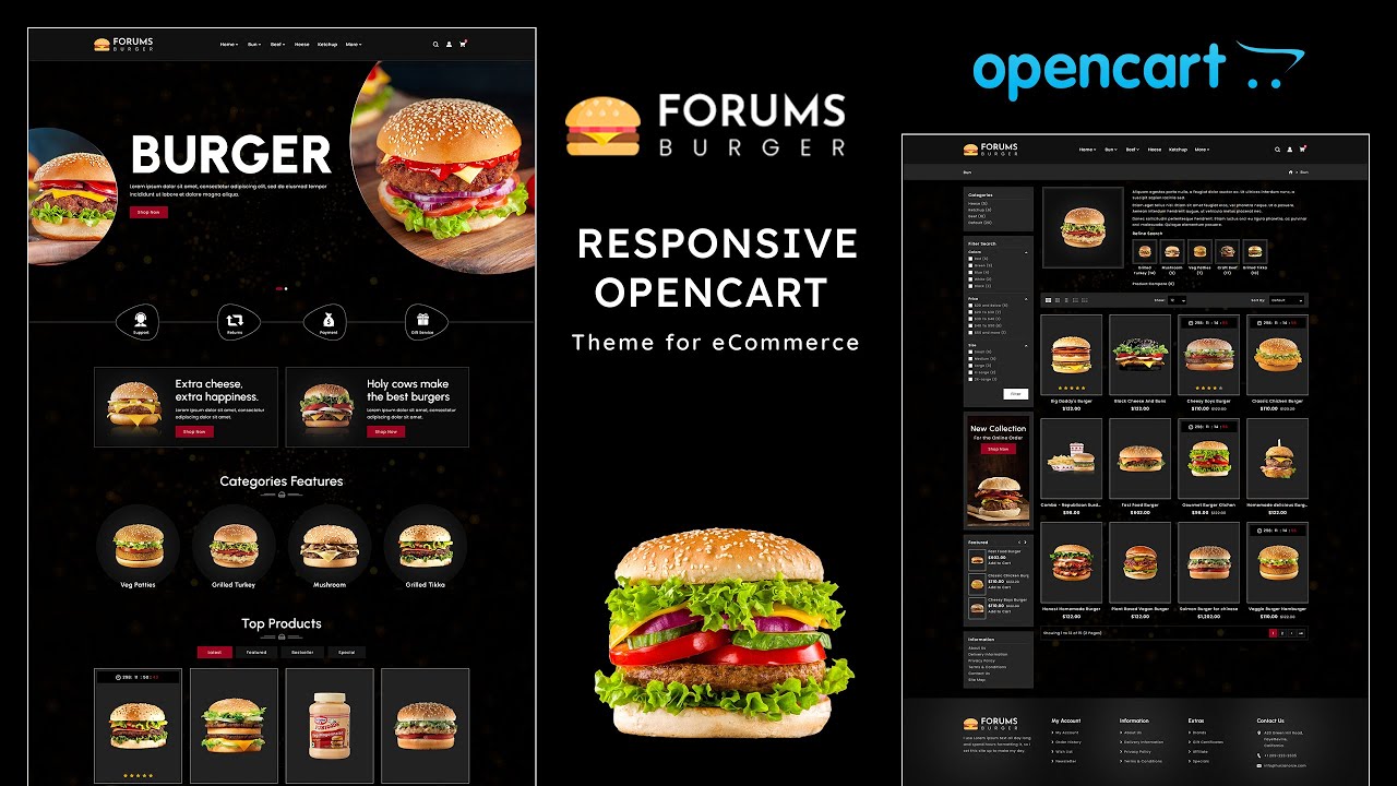 Forums Burger - Responsive OpenCart Theme for eCommerce Website Template - Installation - YouTube