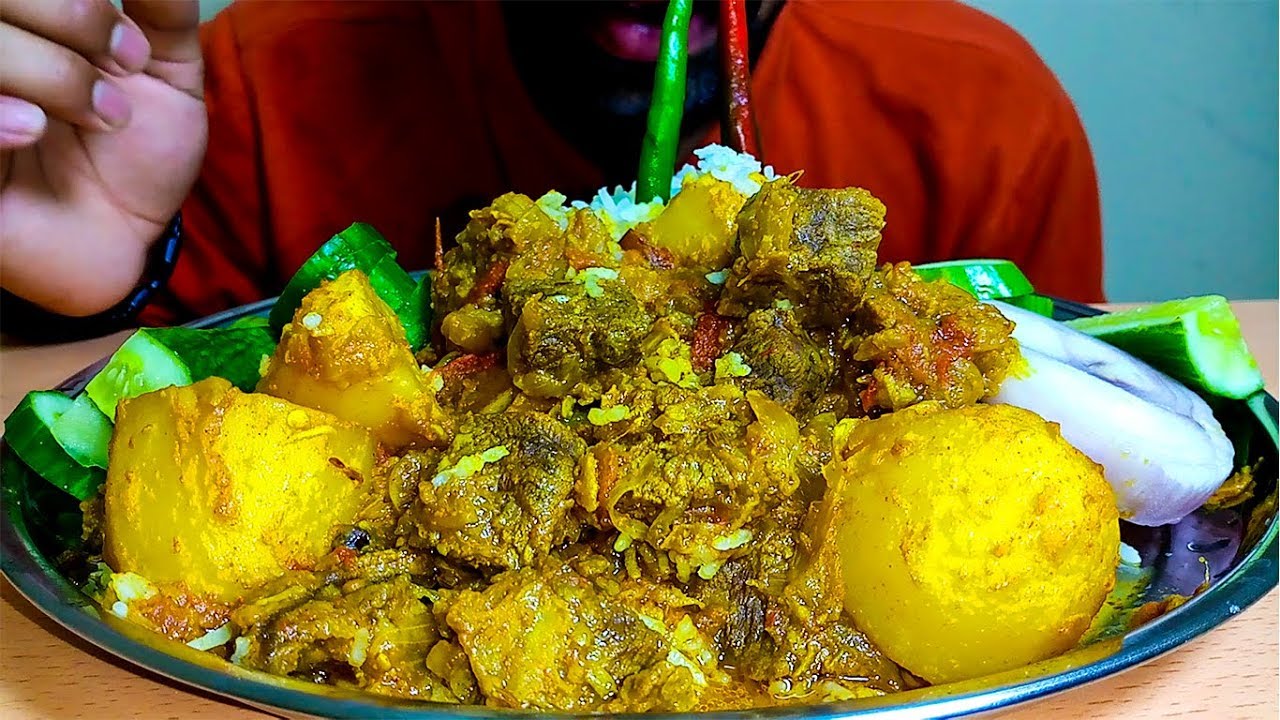 Iam Hungry | I am eating massive mutton curry with basmati rice | # ...