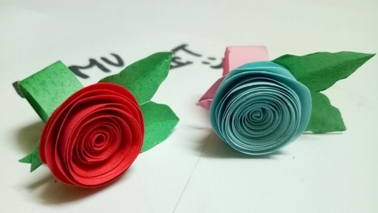 How To Make A Beautiful Easy Color Paper Ring | Paper Folding Ring By ...