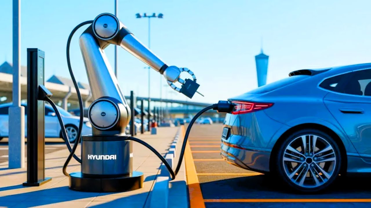 Forget Plugging In: Hyundai’s Robot Charger Does It For You! - YouTube