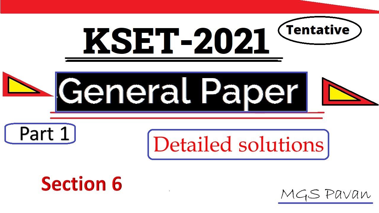 KSET 2021 Paper 1 | General Paper Part 1 Solutions with detailed ...
