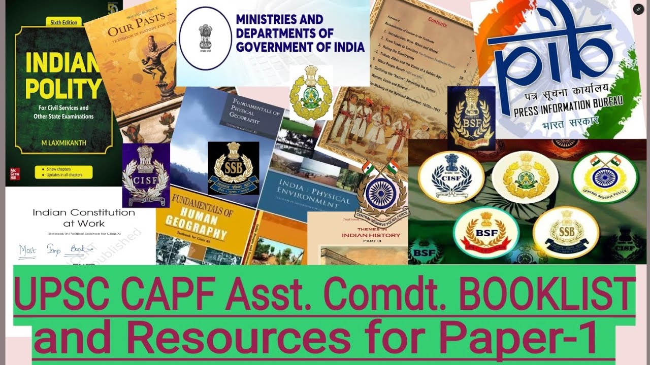 UPSC CAPF AC Complete BOOKLIST and RESOURCES | How to efficiently use ...