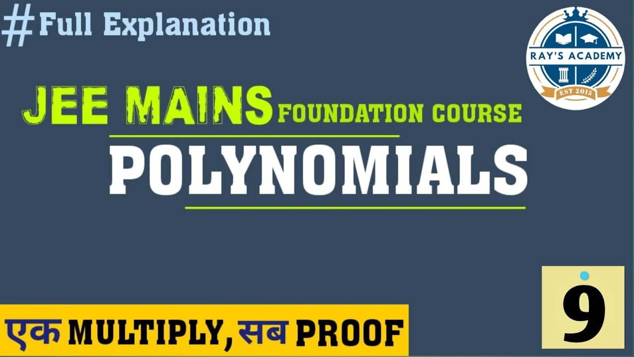 Polynomials | Basic Maths | IIT-JEE Mains ️‍🔥 ️‍🔥 | JEE Advanced ...
