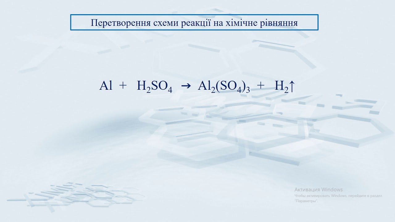 Хімія 7 клас Складання рівнянь хімічних реакцій за схемами