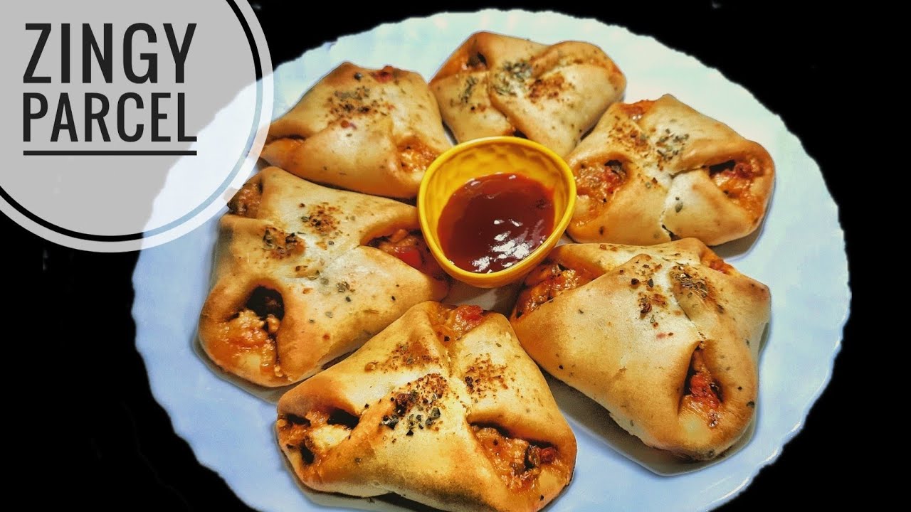 zingy parcel | Domino's style paneer zingy parcel at home | no yeast ...