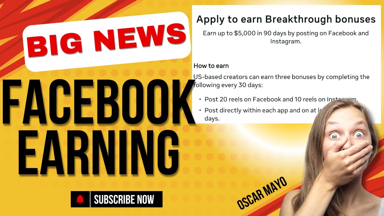 $5000 Earn Facebook Breakthrough Bonus 2025 | Facebook Big News | Oscar ...
