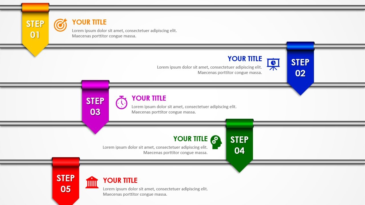 Create 5 Animated Horizontal Options Infographic Slide in PowerPoint ...