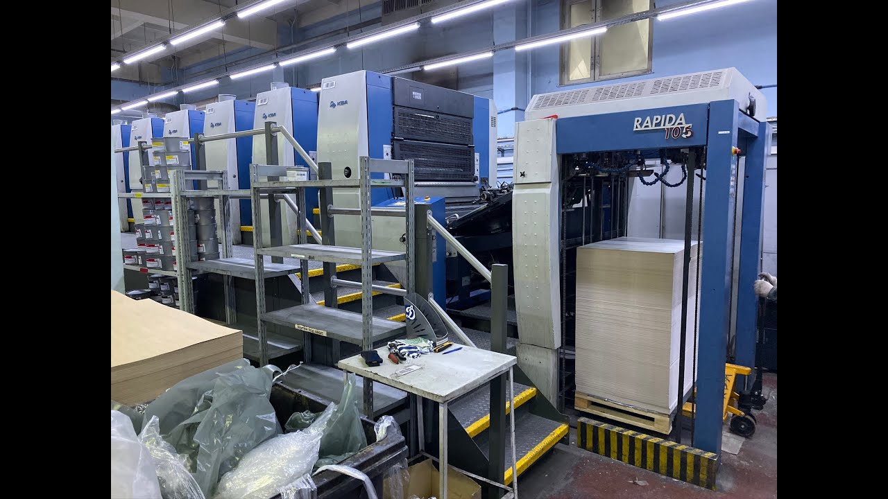 KBA Rapida 105-6+LV (CX) (2011), 6 color offset machine @KGT - YouTube