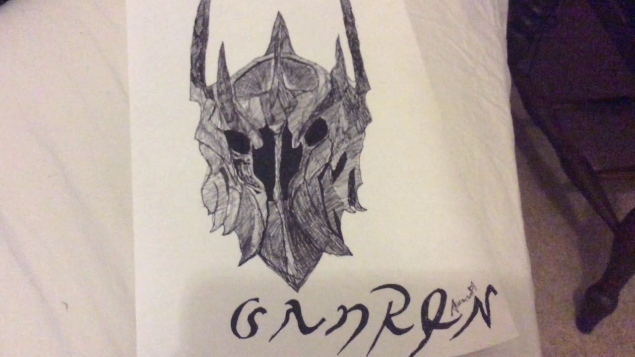 My Drawing of Sauron's Helmet - YouTube