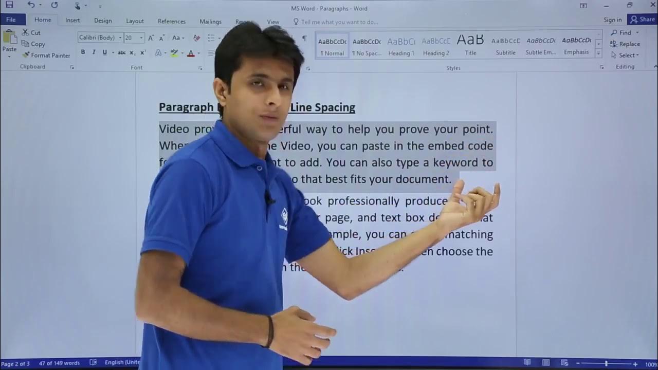 MS Word - Paragraphs Formatting in Microsoft Office - YouTube