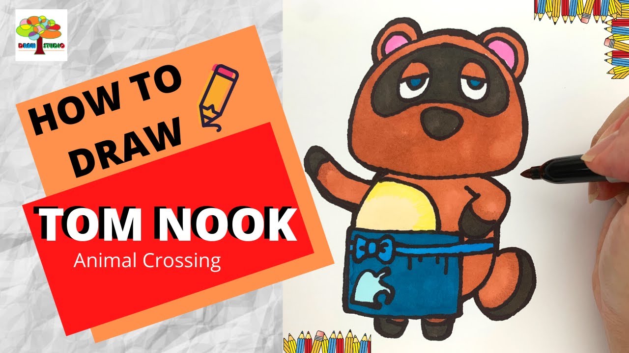 How to Draw TOM NOOK Step by Step | Animal Crossing: New Horizons - YouTube