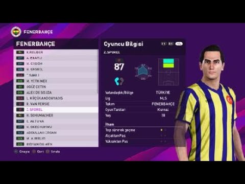 PES 2020 FENERBAHÇE EFSANESİ  ZEKİ RIZA SPOREL FACE