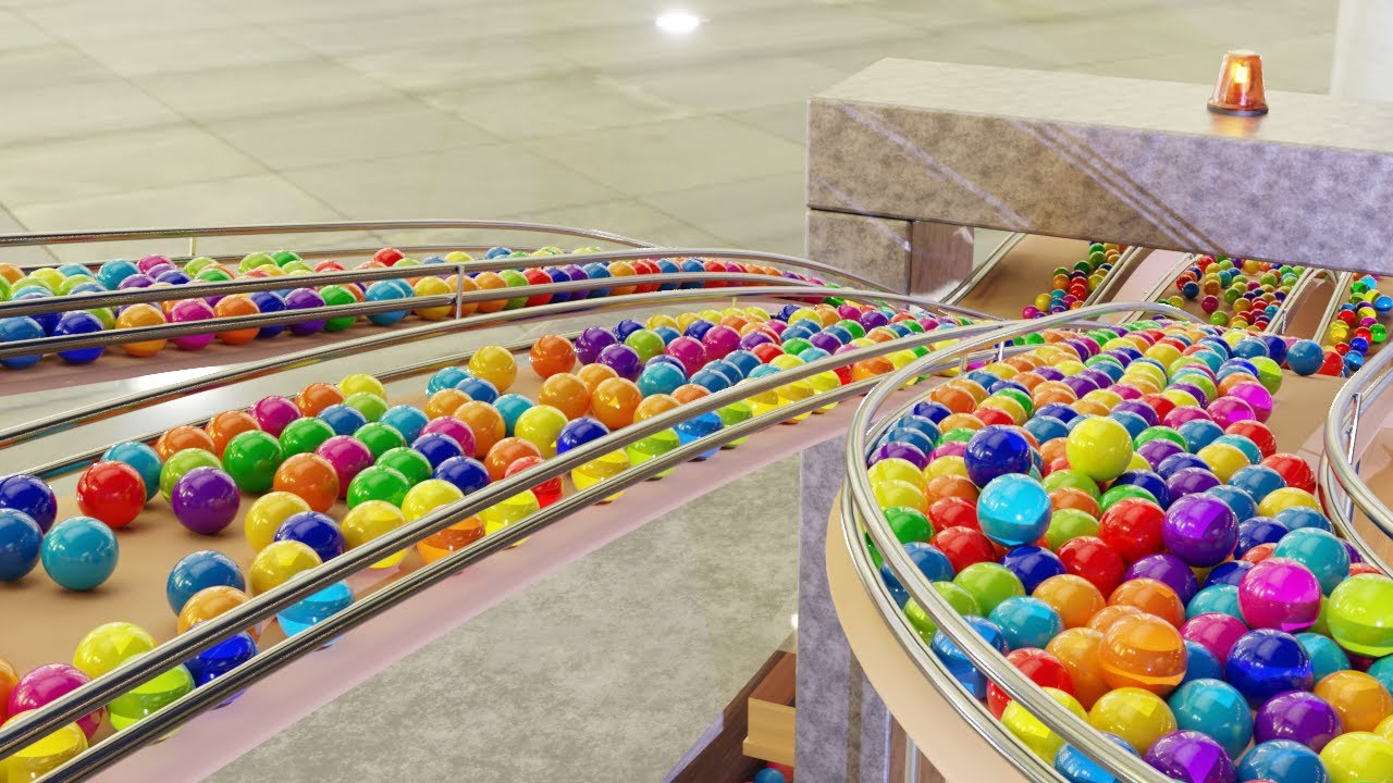 A Colorful Marble Run: Ball Dispenser & Robot Assistants! - YouTube