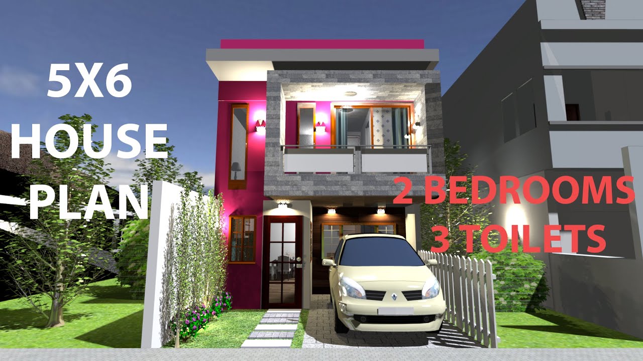 5X9 / 2 BEDROOM MODERN DESIGN/ 45m2 🔥 FREE PLANS DOWNLOAD! 🔥 - YouTube