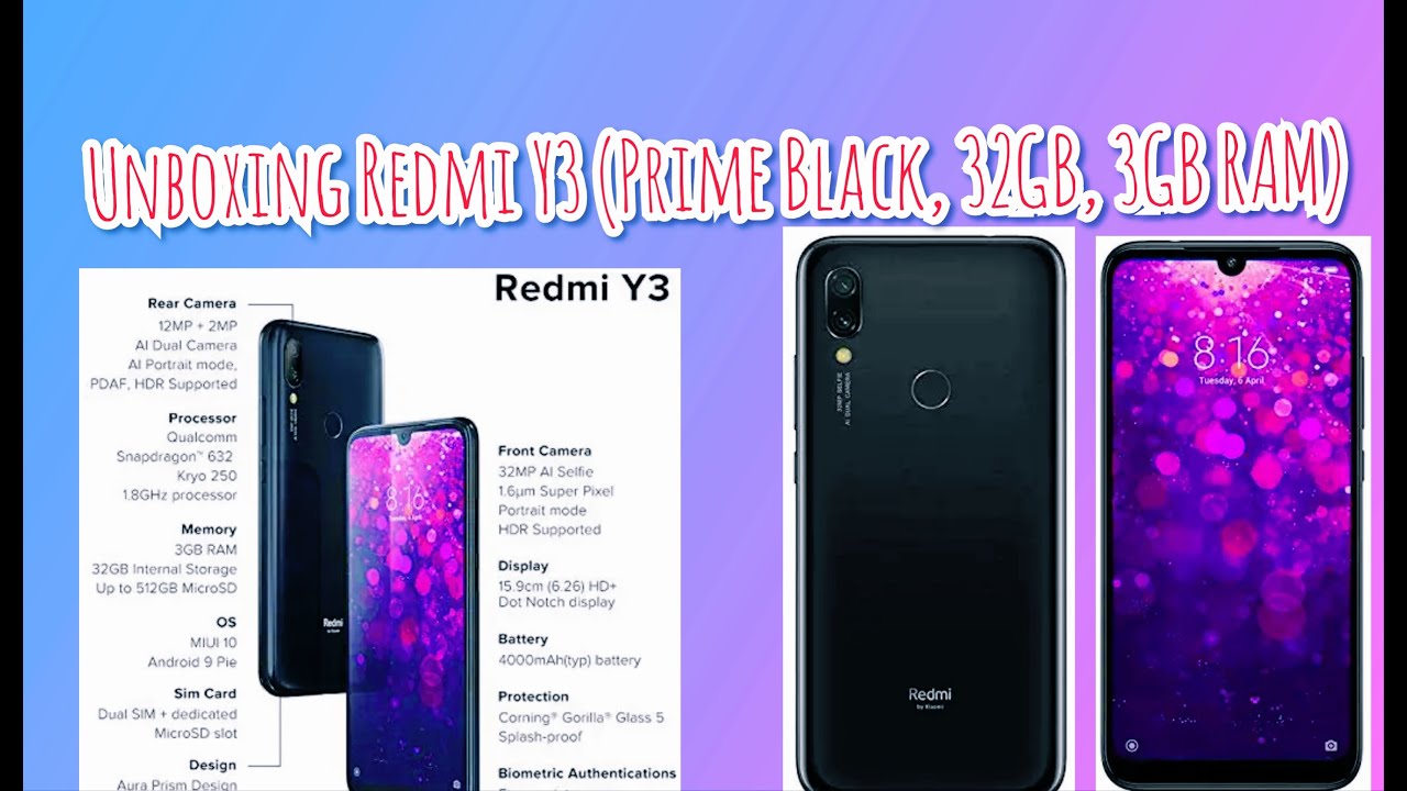 Unboxing Redmi Y3 (BOLD RED , 32GB, 3GB RAM) - YouTube
