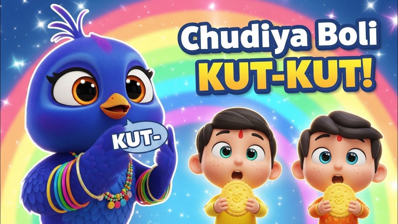 Chudiya Boli Kut-Kut 🐥 |Funny Kids Story | Cute Magic Bird & Biscuit ...