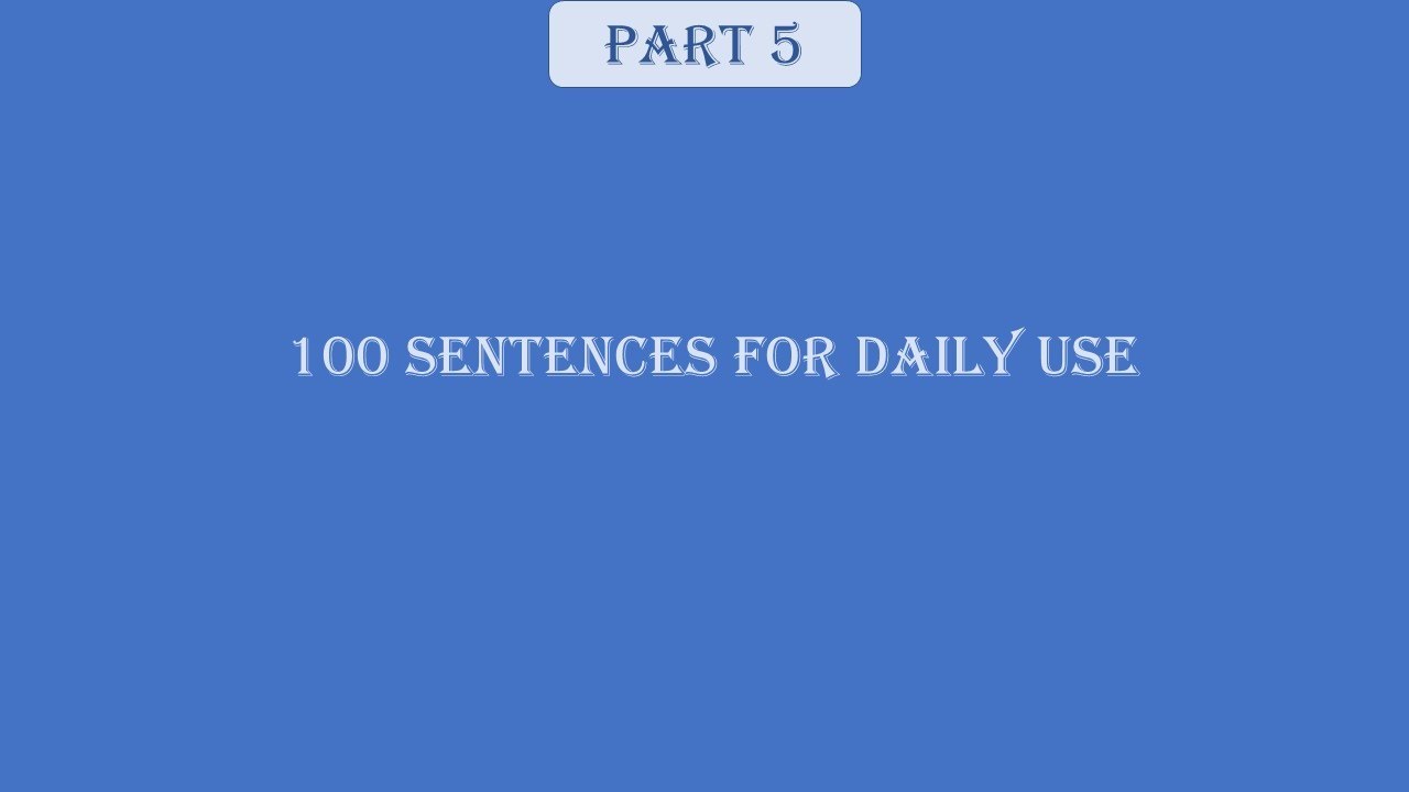 100 easy sentences part5 / English conversation - YouTube