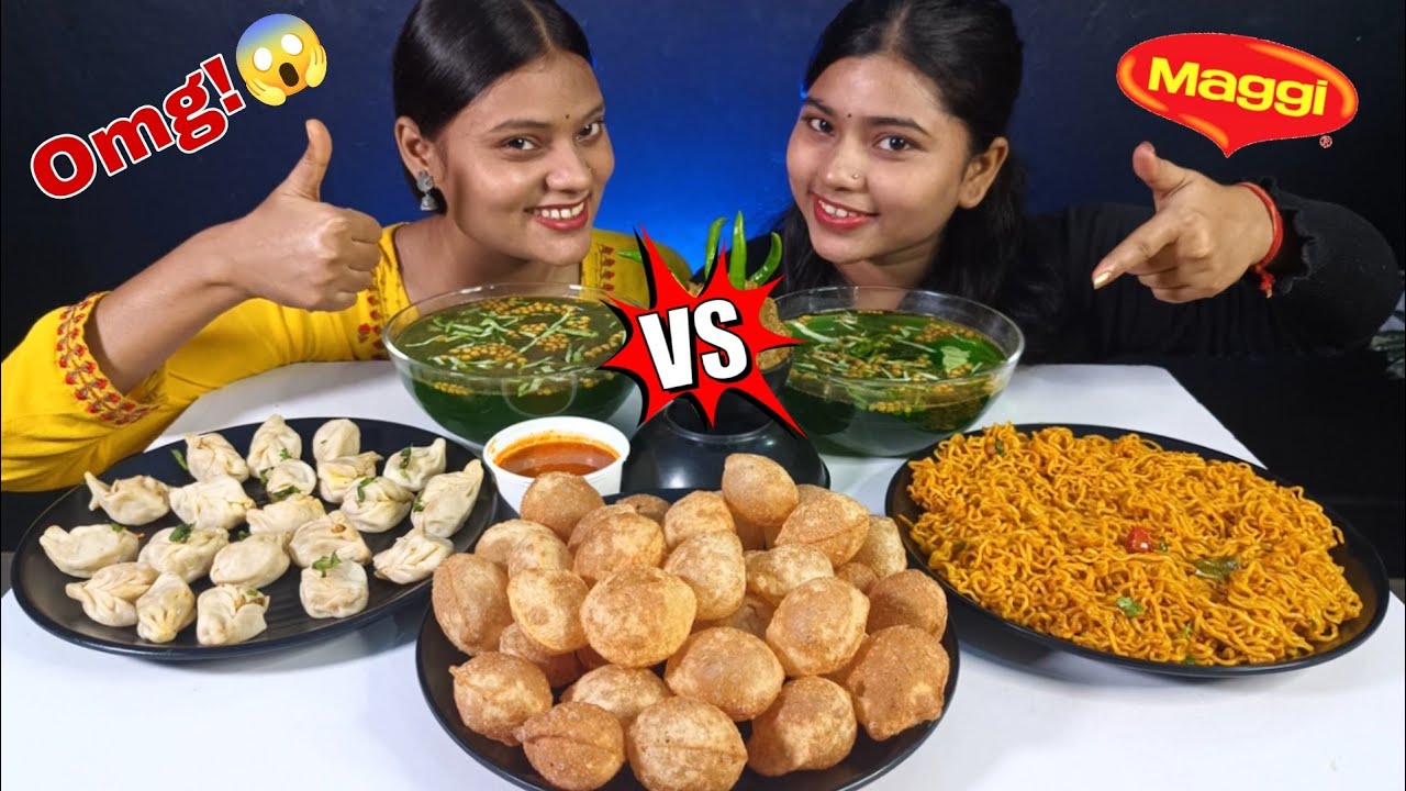 Spicy Golgappa Spicy Maggi Spicy Momos Eating Challenge | Spicy 🔥 Maggi ...