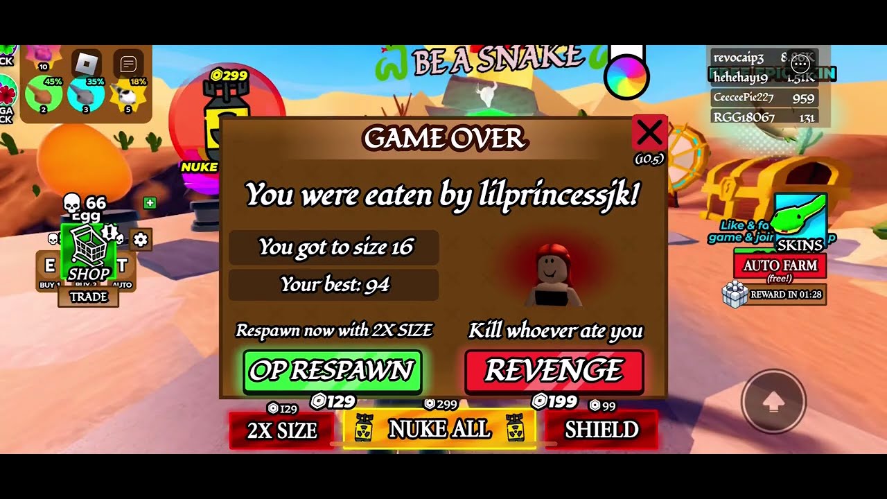 Launching A Nuke On Roblox Be A Snake! - YouTube