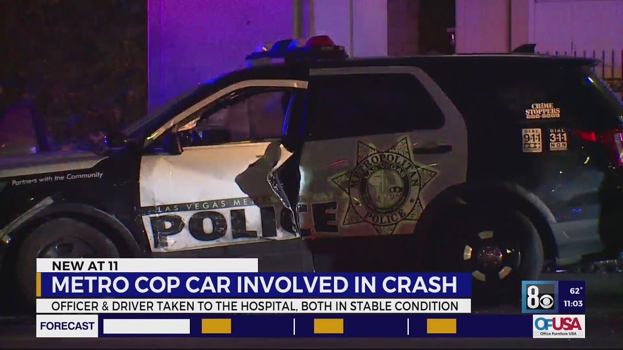 Las Vegas police officer hospitalized after 3-car crash closes ...