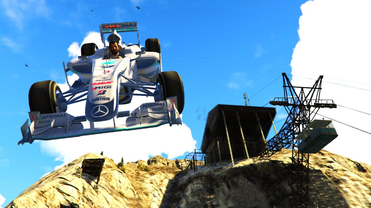 F1 CAR DRIVING UP A MOUNTAIN!!! (GTA V Mercedes F1 Mod) - YouTube