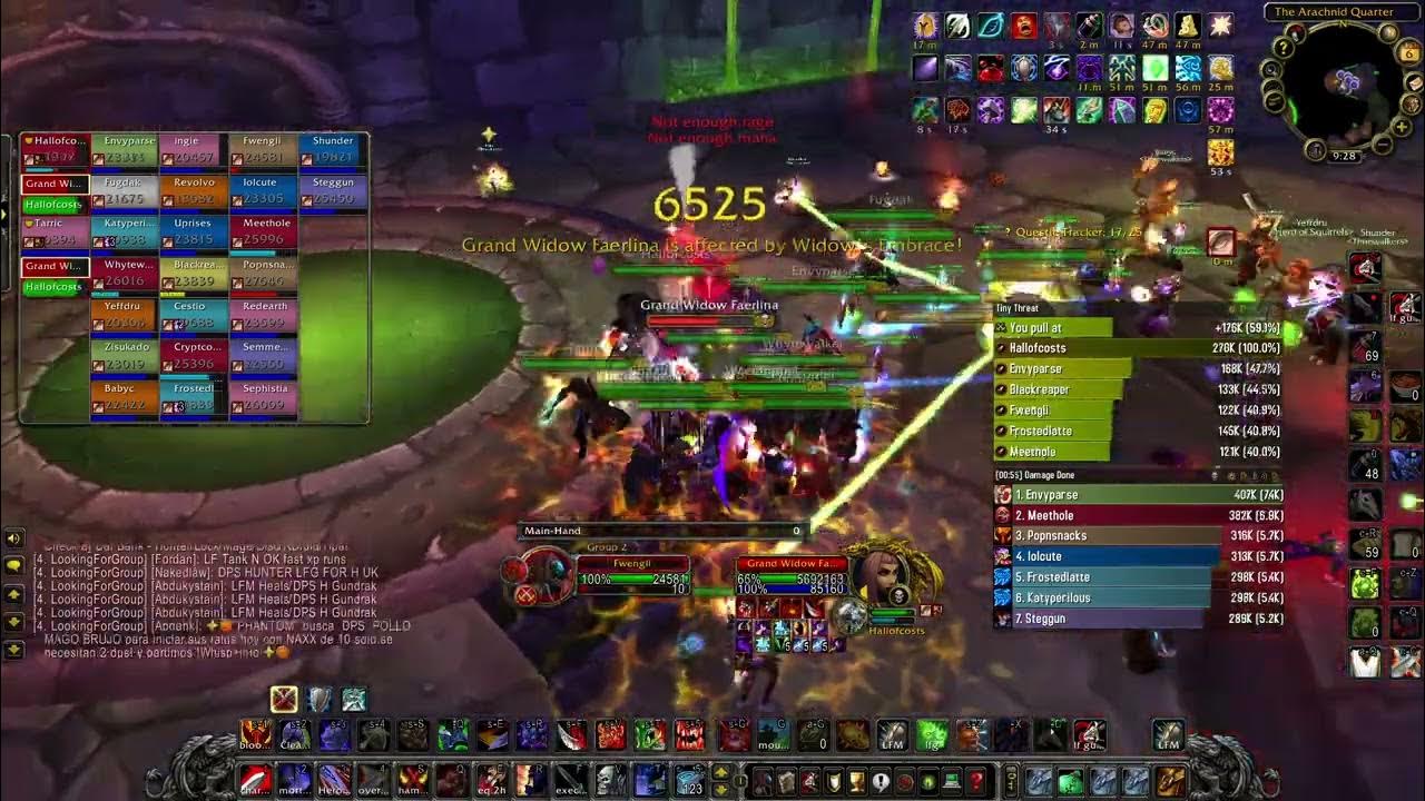 WoW WotLK Classic arms warrior pve Naxxramas 25-man Grand Widow Faerlina kill - YouTube