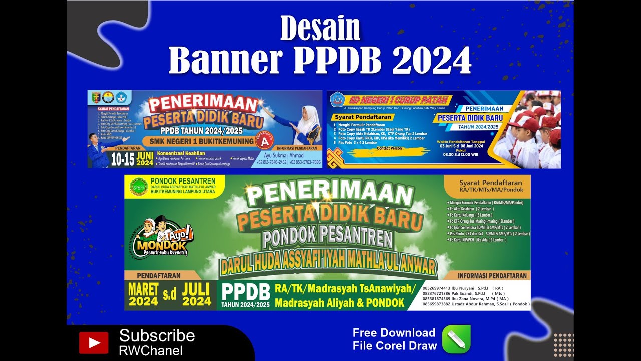 Desain Banner PPDB 2024 Corel Draw - YouTube