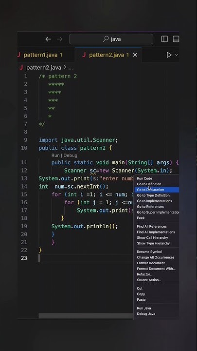 pattern design using java #coding #java #shorts - YouTube