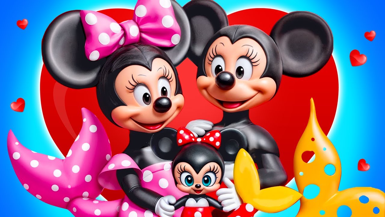 Mickey and Minnie Mouse Become Mermaids! 21 LOL OMG Crafts - YouTube